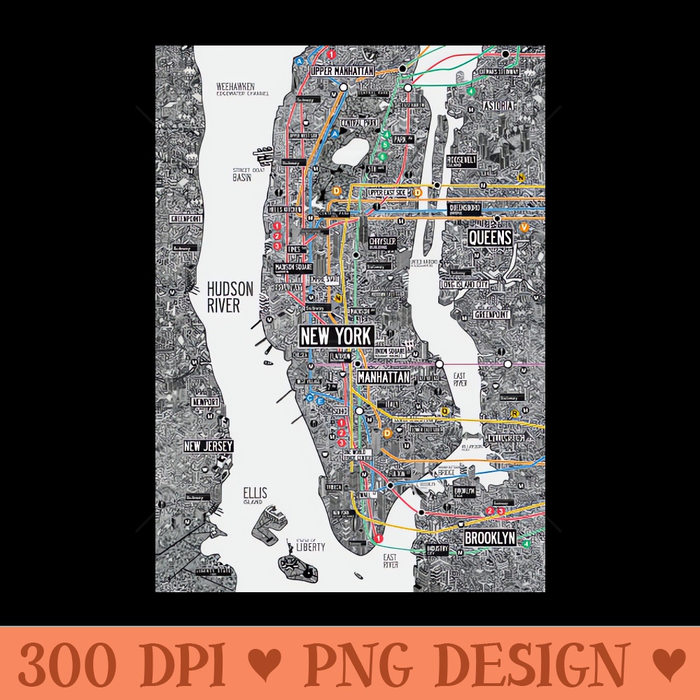New York city subway map - PNG download with transparent bac | Inspire ...