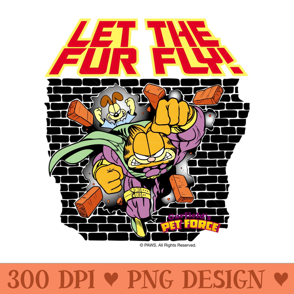 Garfield Let the Fur Fly - Printable PNG Images | Inspire Uplift