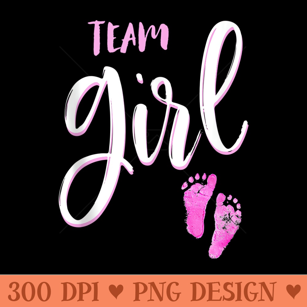 Team Girl Cute Pink Footprint Gender Reveal Baby Shower - Fr | Inspire ...