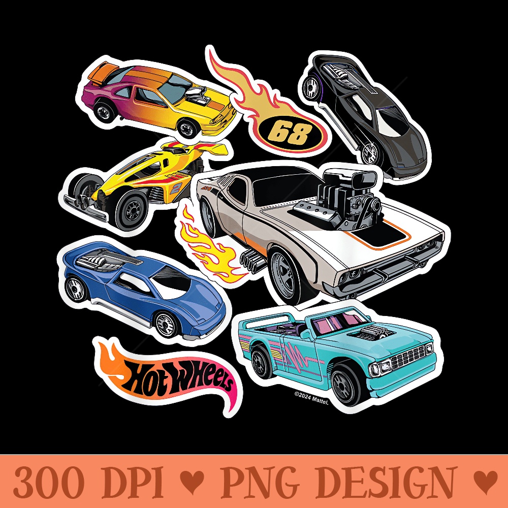 Hot Wheels Car Sticker Collage With Logo - Sublimation PNG D | Inspire ...