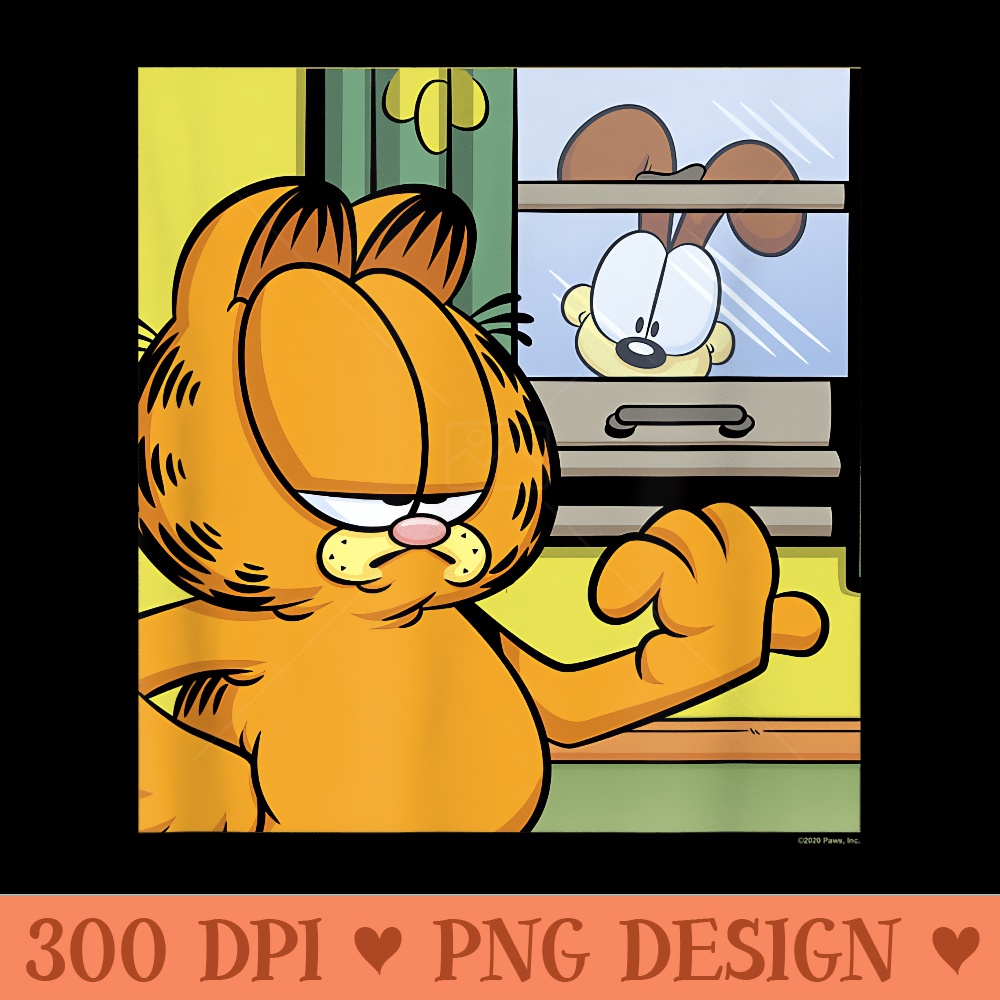 Garfield Odie Garfield Window Talk - Unique PNG Artwork | Inspire Uplift