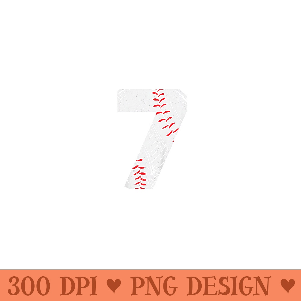Seven 7 year old Baseball 7th Birthday Baseball - PNG Art Fi | Inspire ...