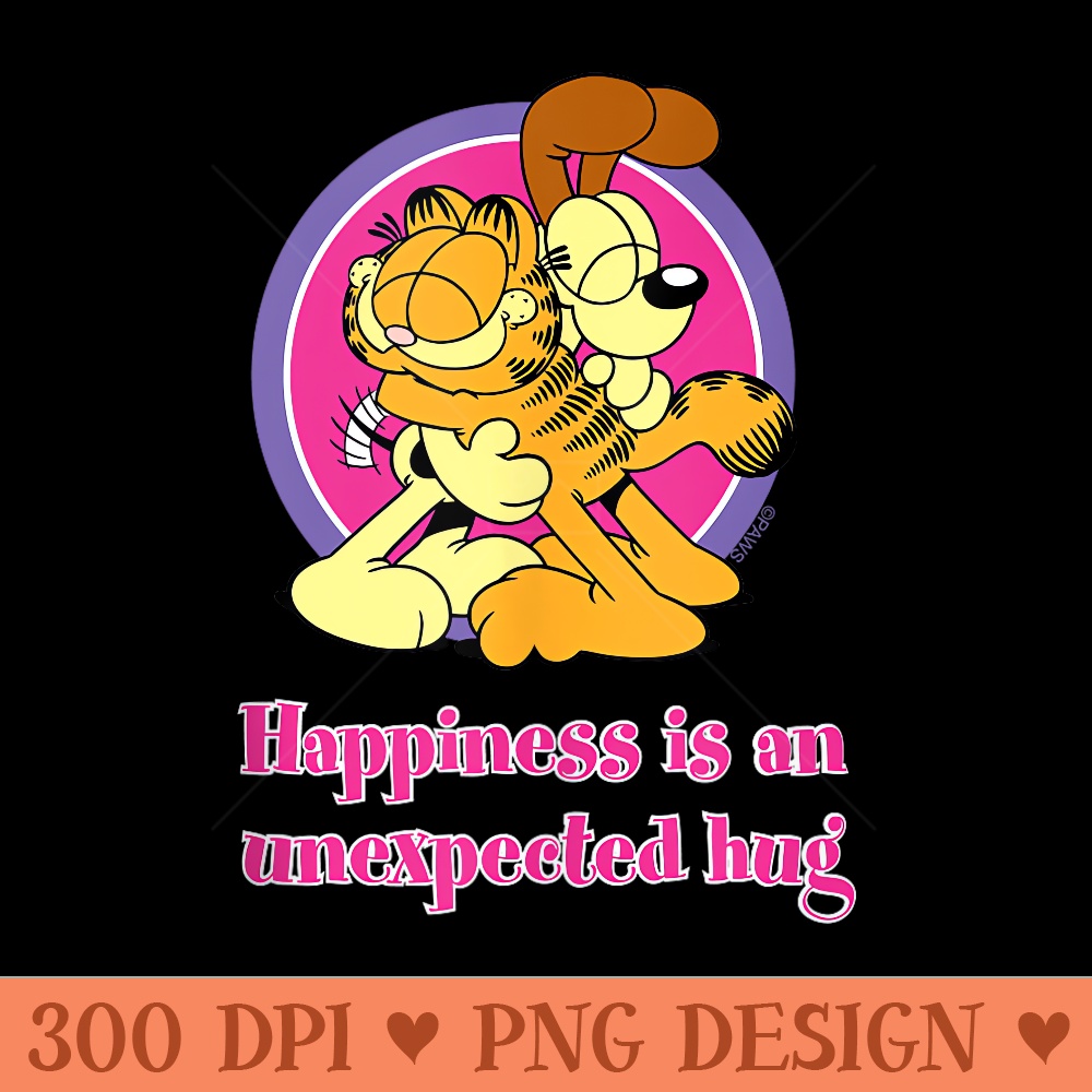 Garfield Happiness is an Unexpected Hug - High Quality PNG F | Inspire ...