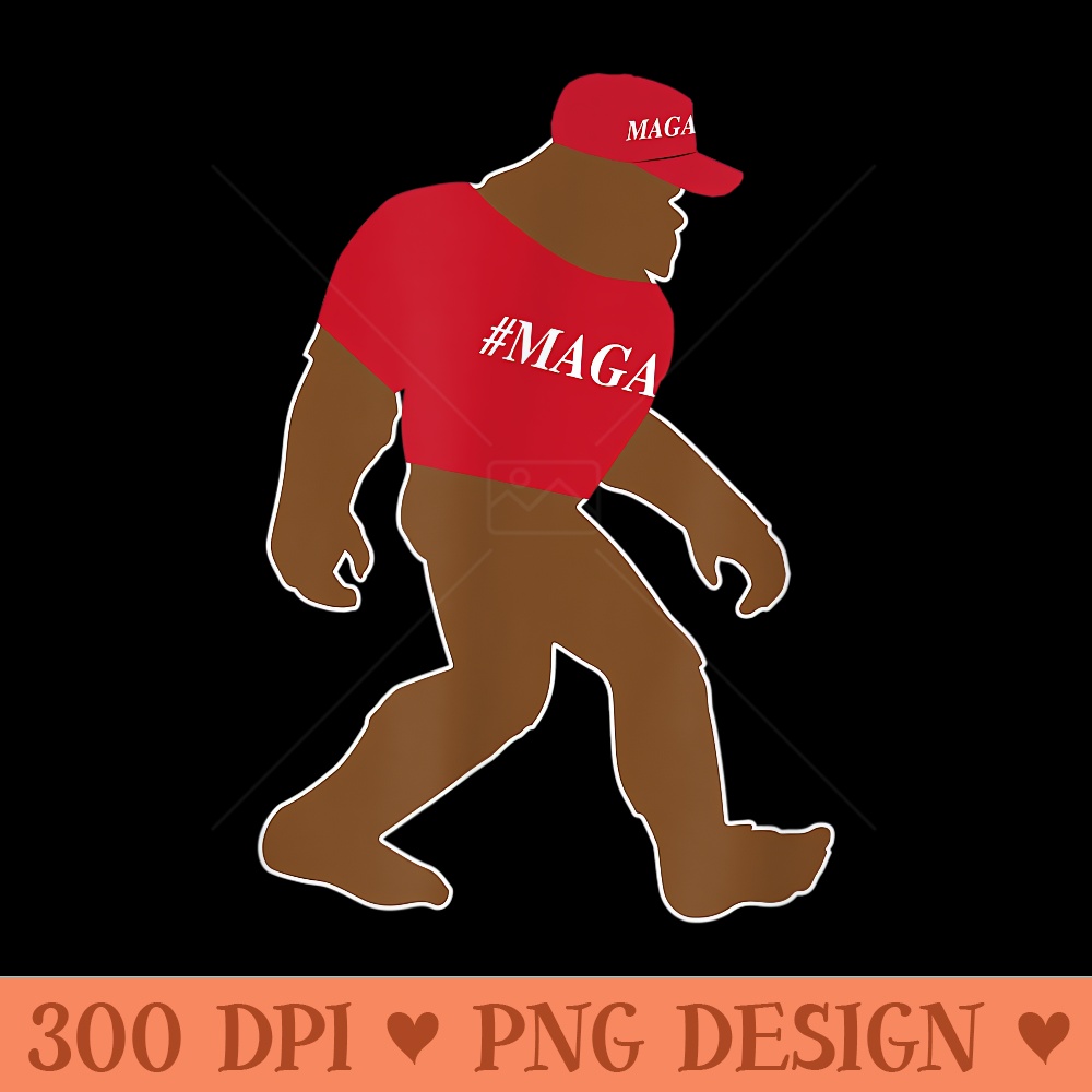 Bigfoot Wearing MAGA Hat T Trump Republican - PNG Clipart fo | Inspire ...