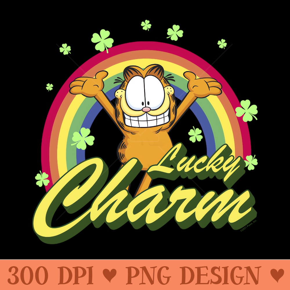 Garfield St. Patricks Day Garfield Lucky Charm Rainbow Sweat | Inspire ...