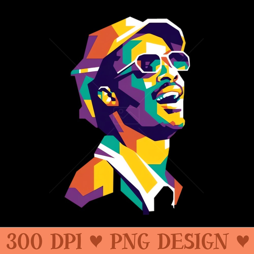 Stevie Wonder WPAP Color - Vector PNG download | Inspire Uplift