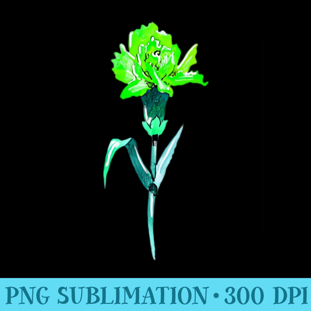 Green Carnation Transgender Support Flower - Unique PNG Artw | Inspire ...