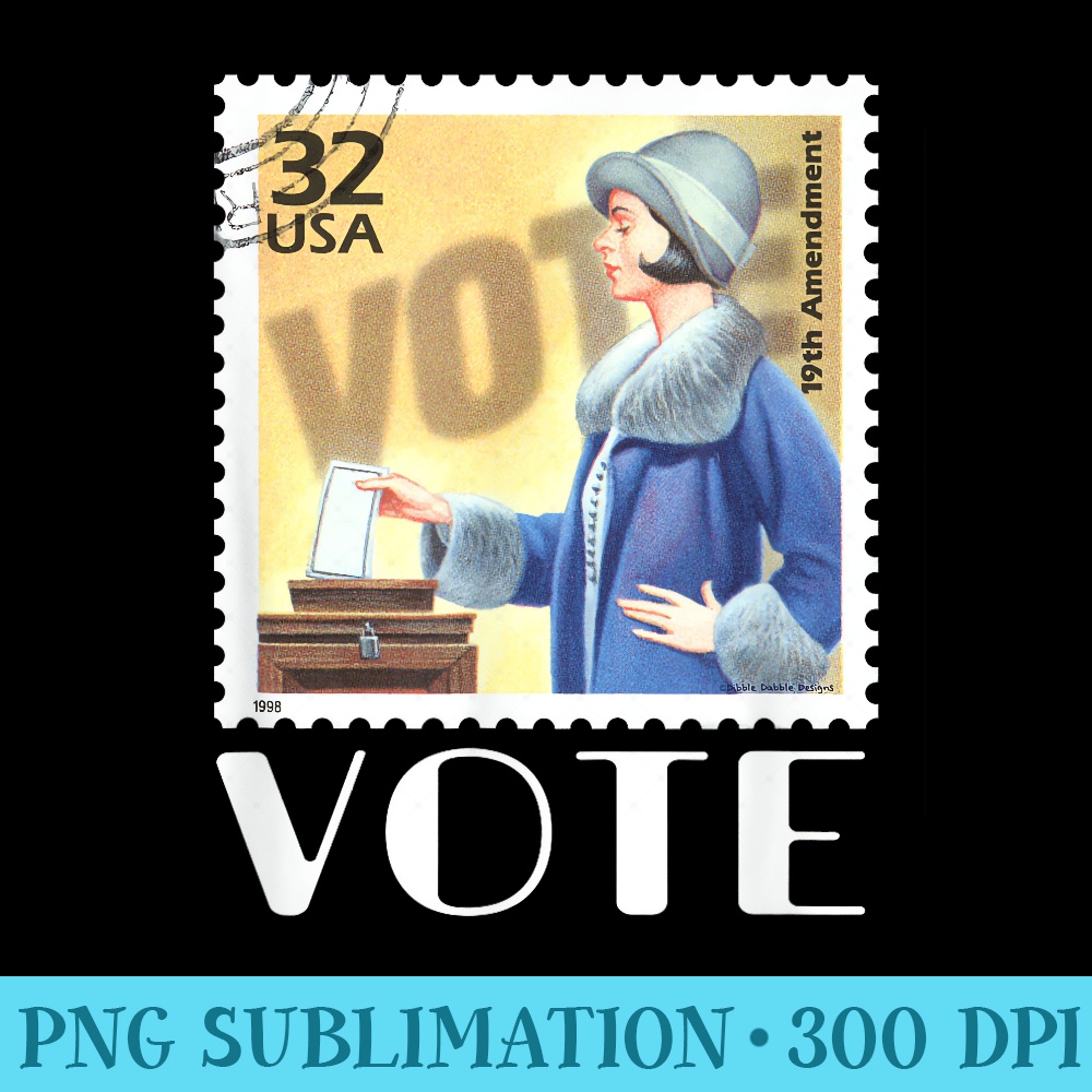 Retro 19th Amendment Stamp Women's Rights VOTE - Unique PNG | Inspire ...