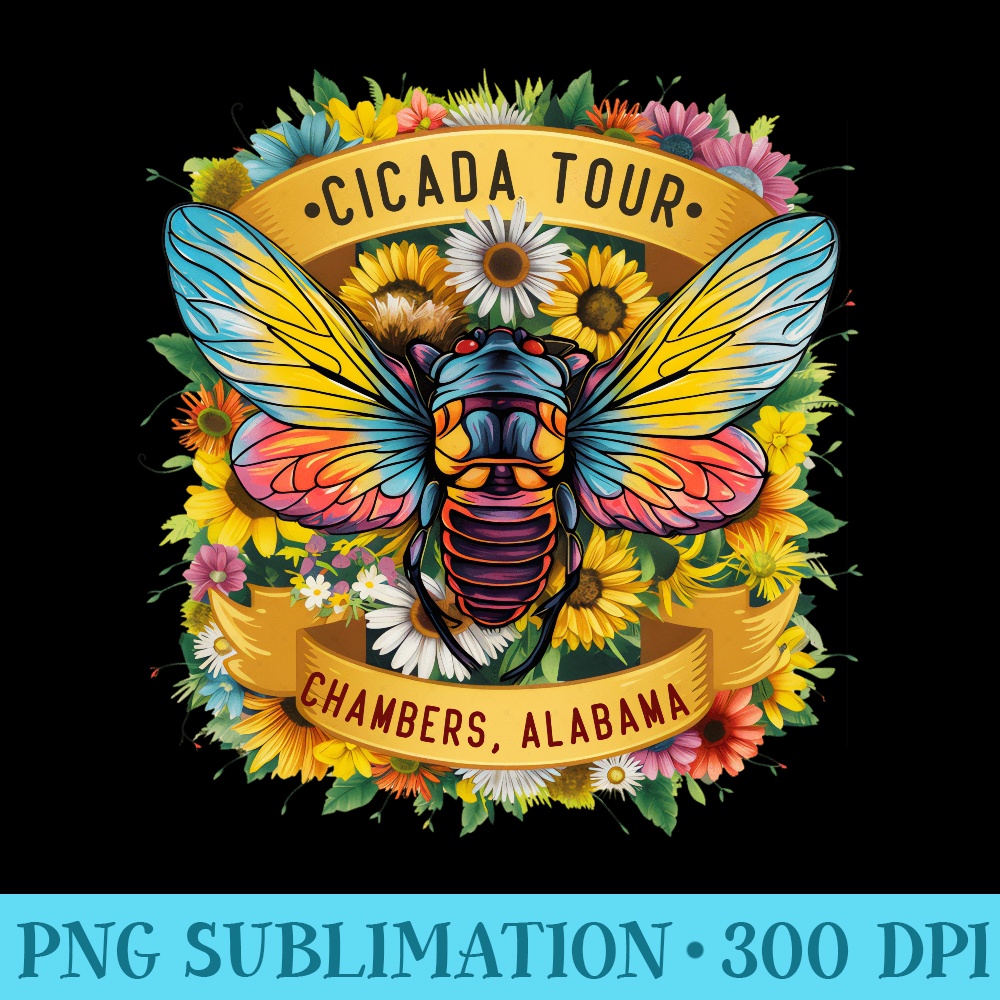 Cicada Tour 2024 Chambers Alabama Floral - PNG Download | Inspire Uplift