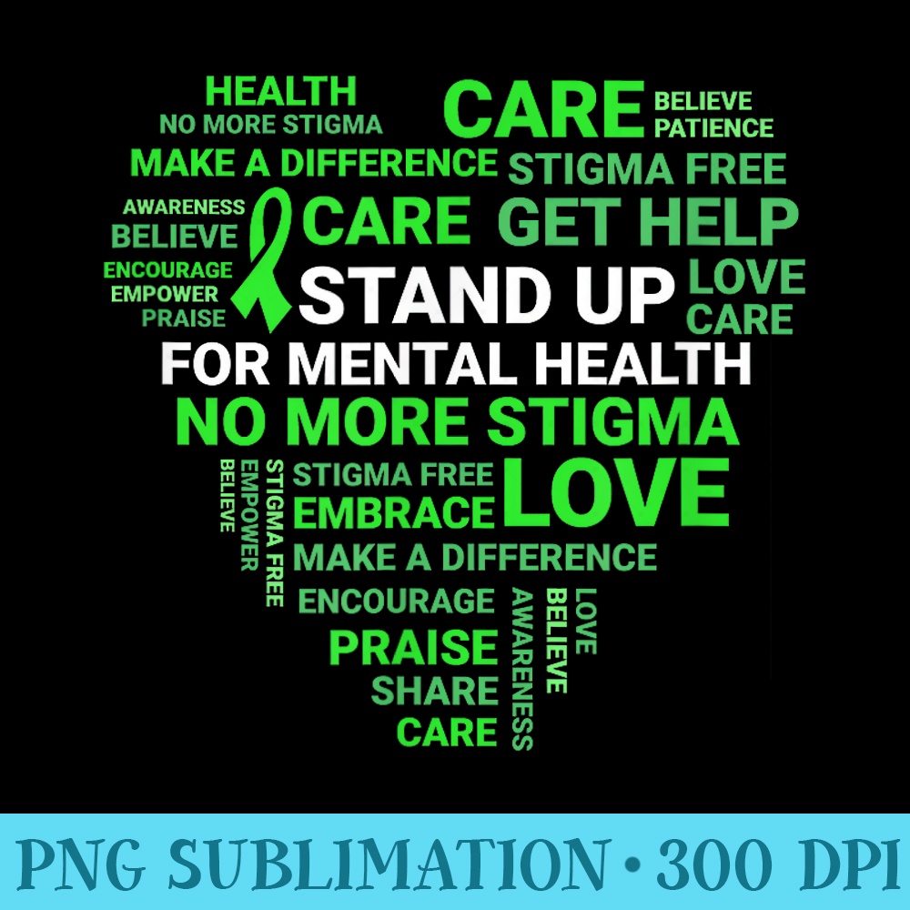 Mental Health Awareness in May Green Ribbon No Stigma - Prin | Inspire ...