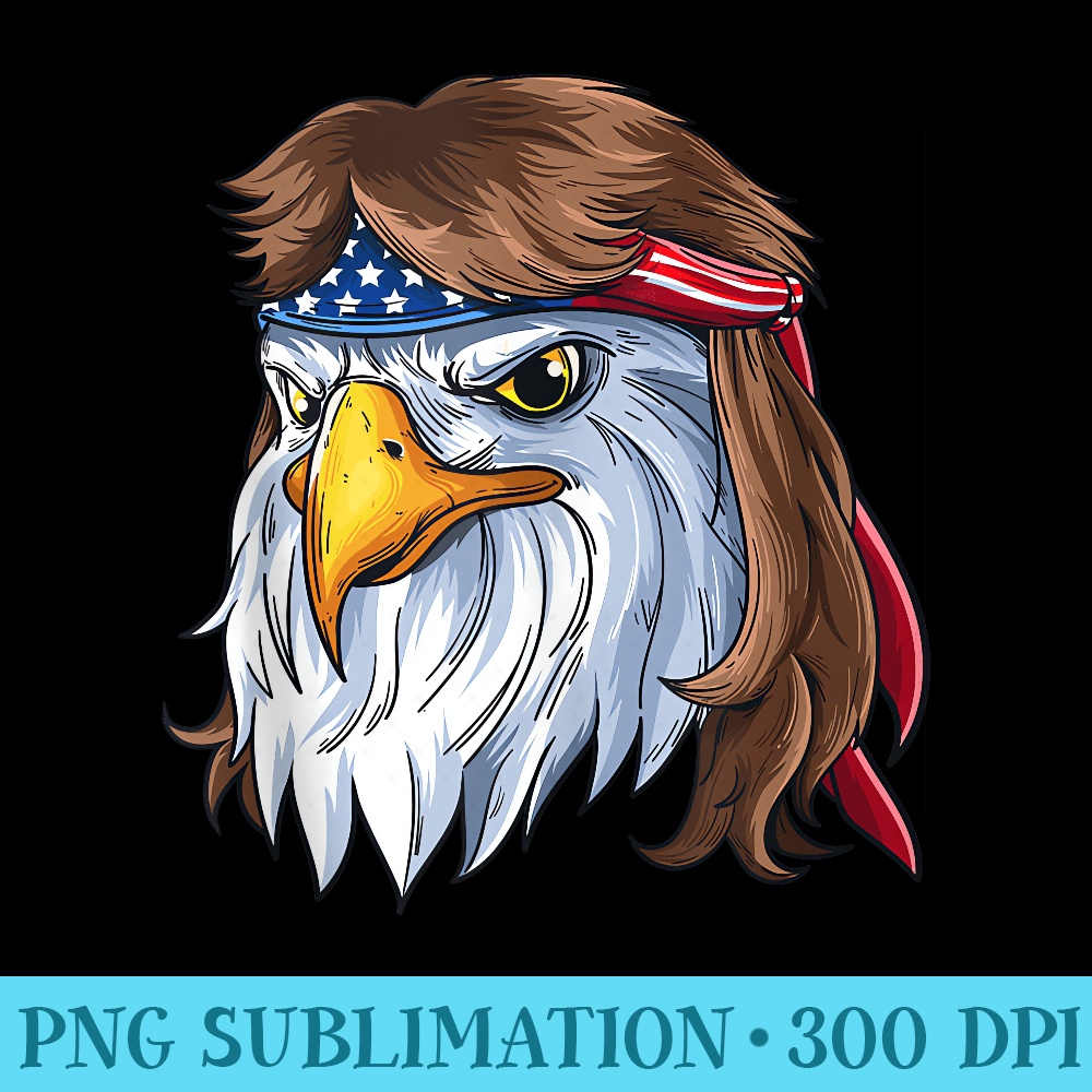 Eagle Mullet Art 4th Of July Merica American Flag - PNG Down | Inspire ...
