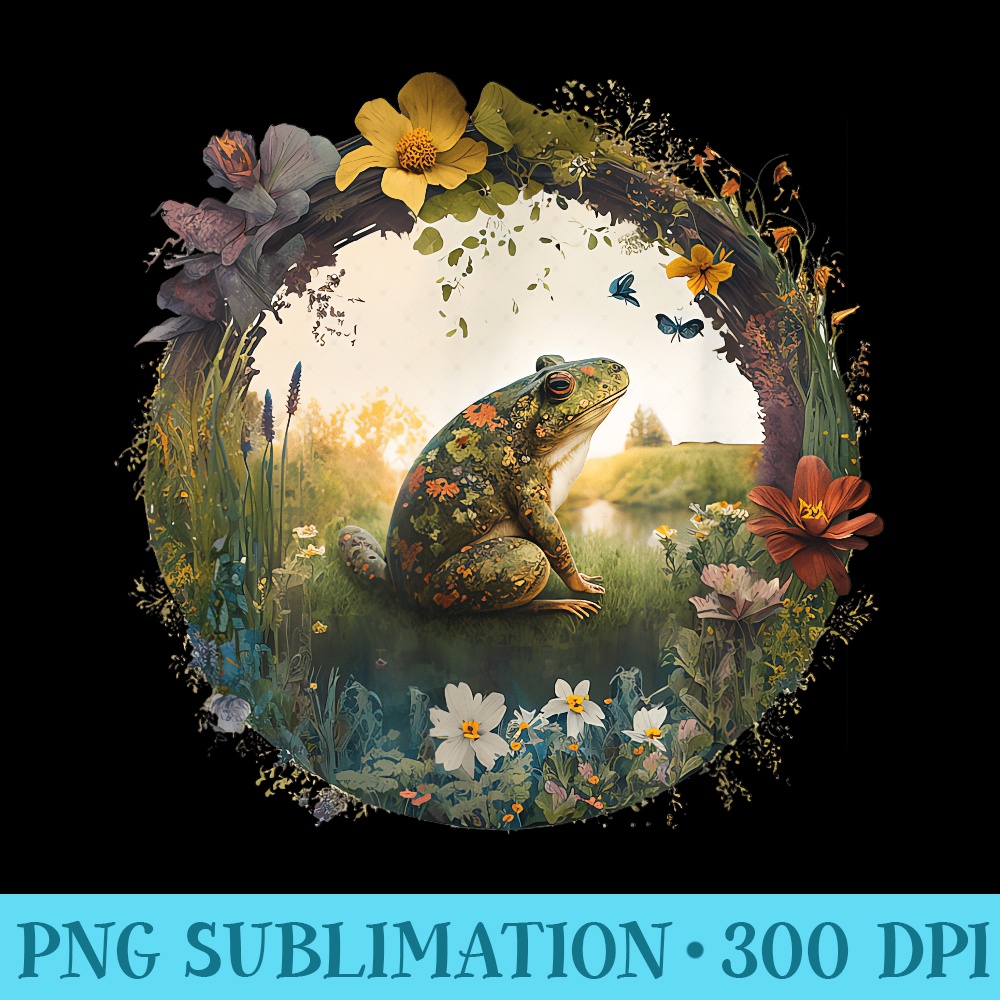 Cute Aesthetic Frog Flowers Dark Academia Cottagecore Women | Inspire ...