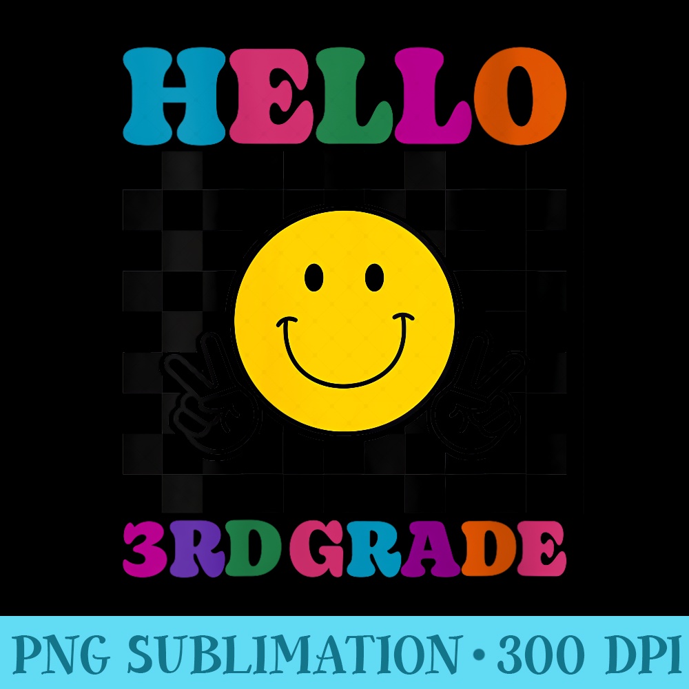 Retro Hello 3rd Grade Smile Third Grade Team Back To School | Inspire ...