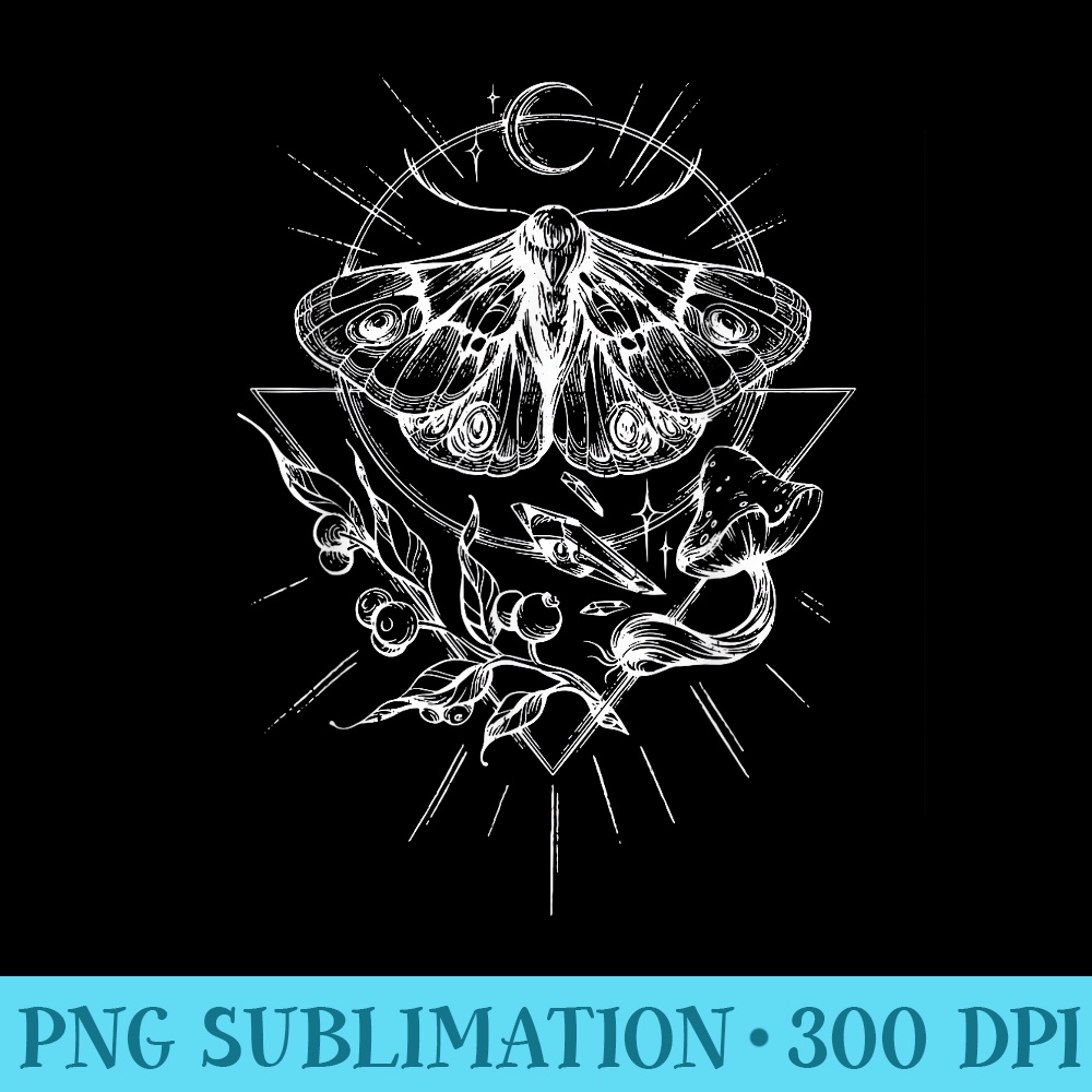 Moth Mystical Goth Dark Goblincore - PNG Transparent Backgro | Inspire ...