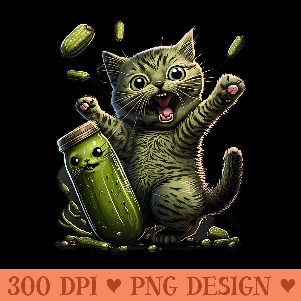 Funny Kittens vs Gherkin Pickle Cat Mom Lady - Unique PNG Ar | Inspire ...