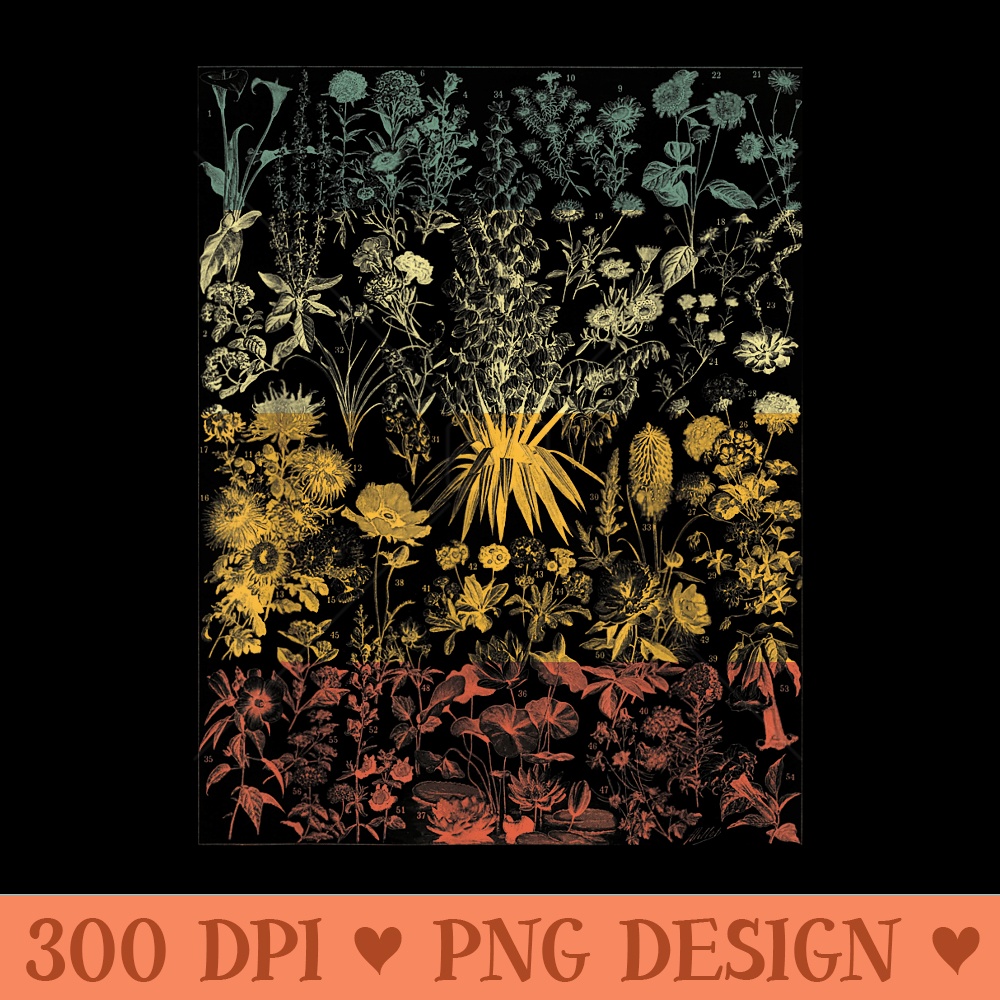 Vintage Inspired Flower Botanical Chart Plant Lover - Vector | Inspire ...