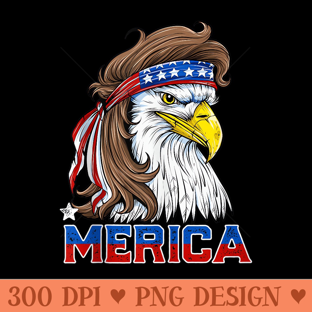 Merica Eagle Mullet 4th of July American Flag USA - Trendy P | Inspire ...