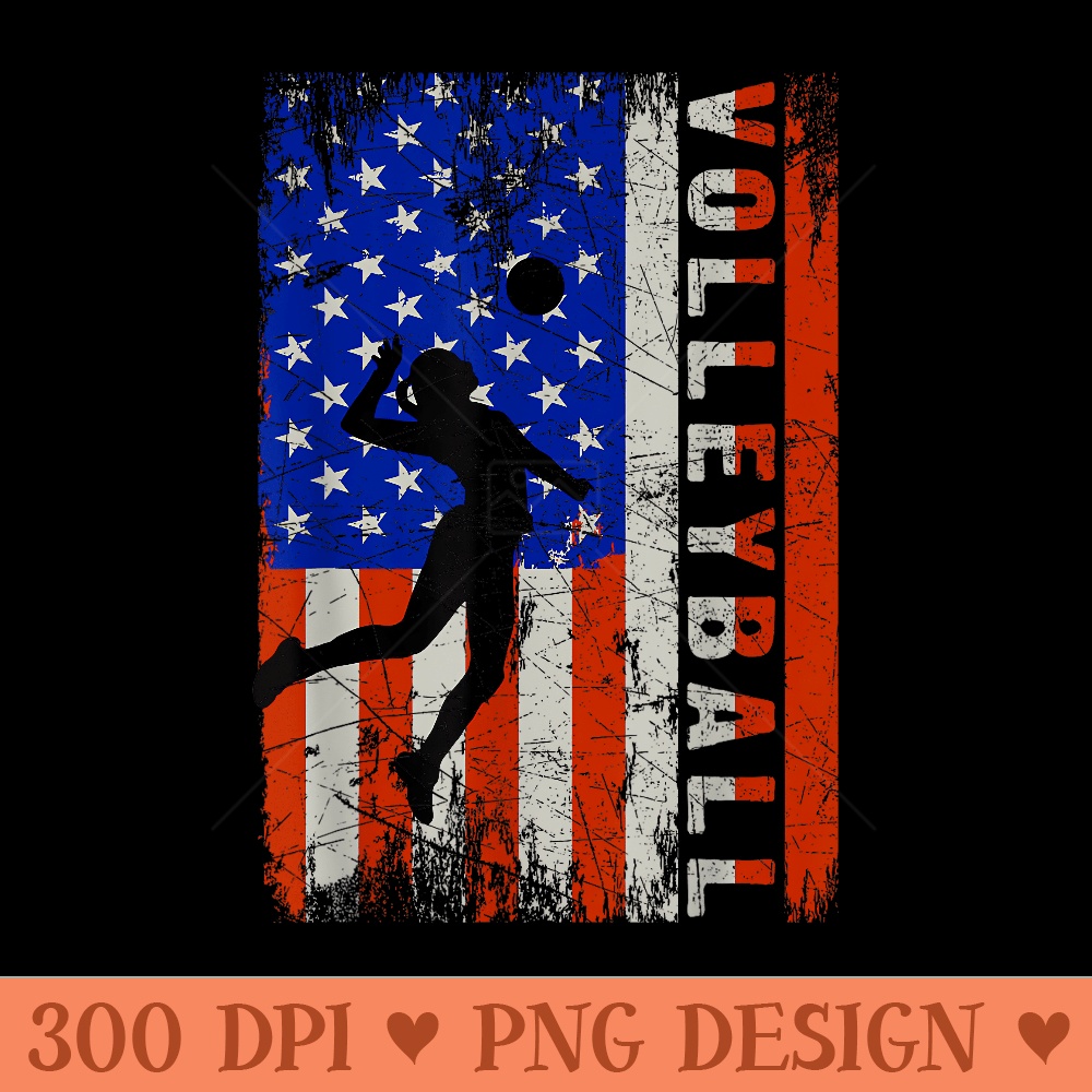 American Flag Volleyball Patriotic USA 4th of July Girl n - | Inspire ...