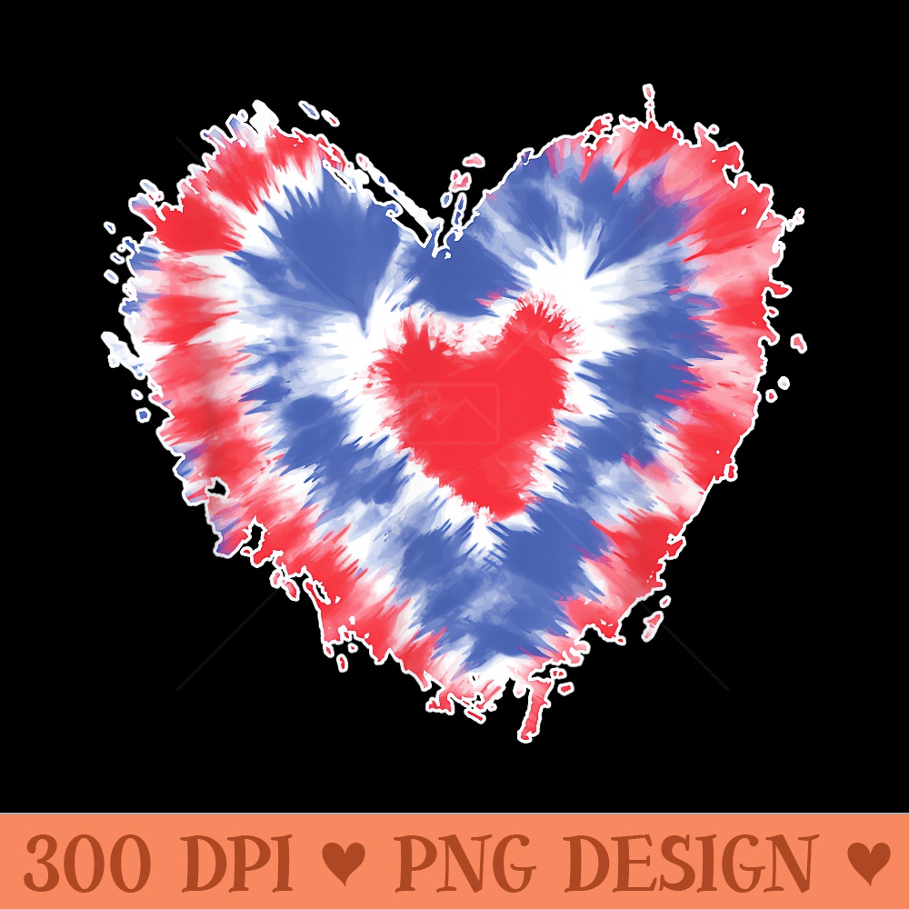 Tie dye Heart USA Flag Colors Blue, Red white 4th Of July - | Inspire ...