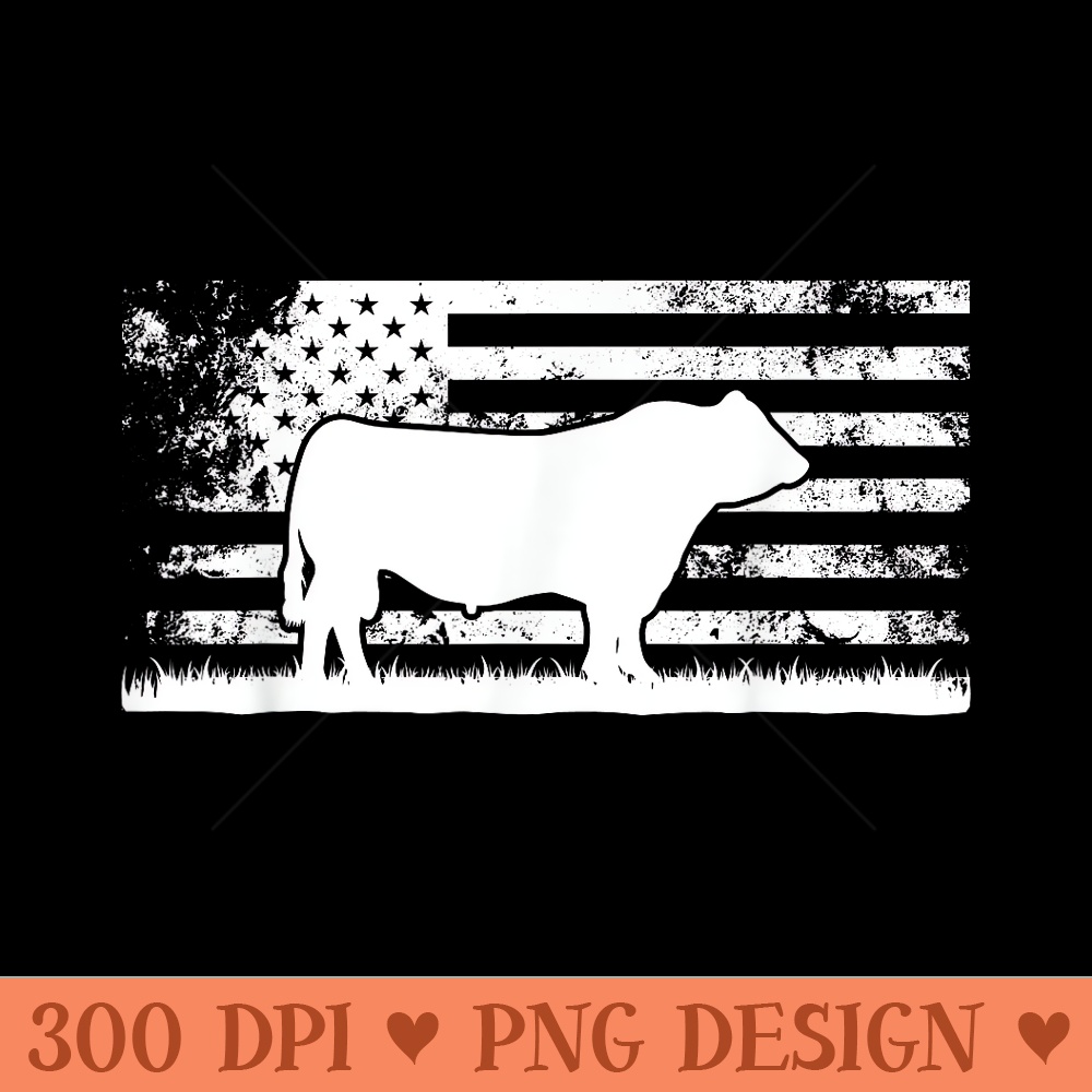 USA American Flag America Cow Black Angus Rancher - Free PNG | Inspire ...
