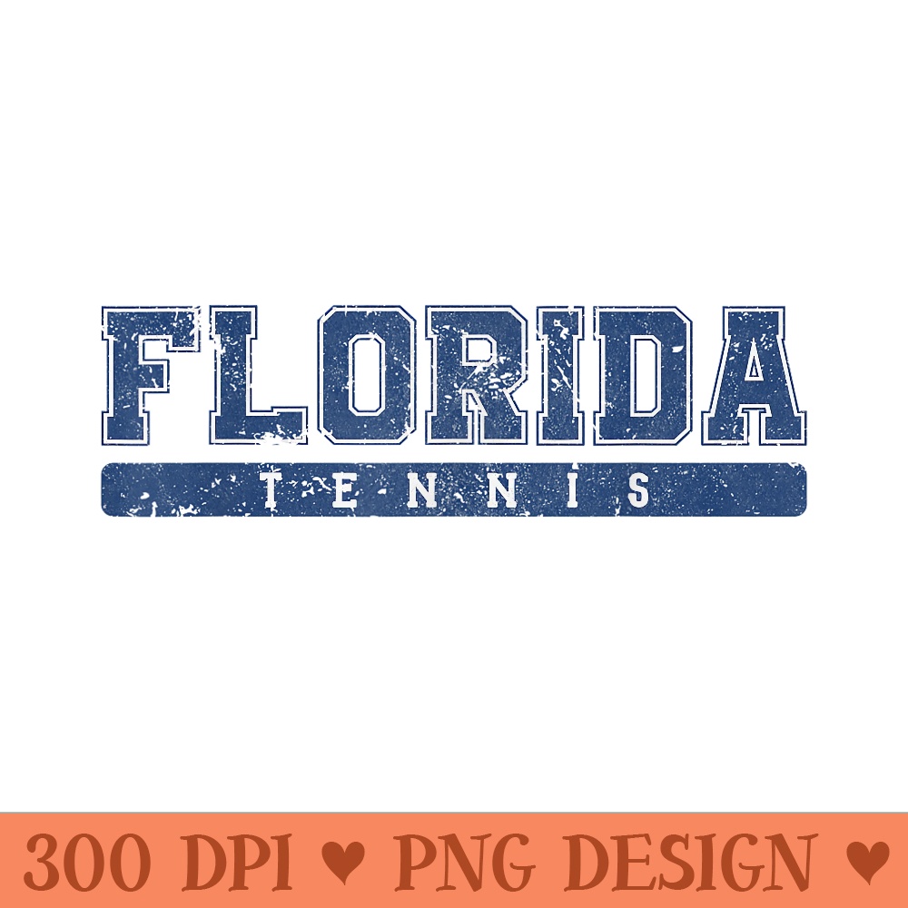 Florida Tennis Blue Vintage Text - High Resolution PNG downl | Inspire ...