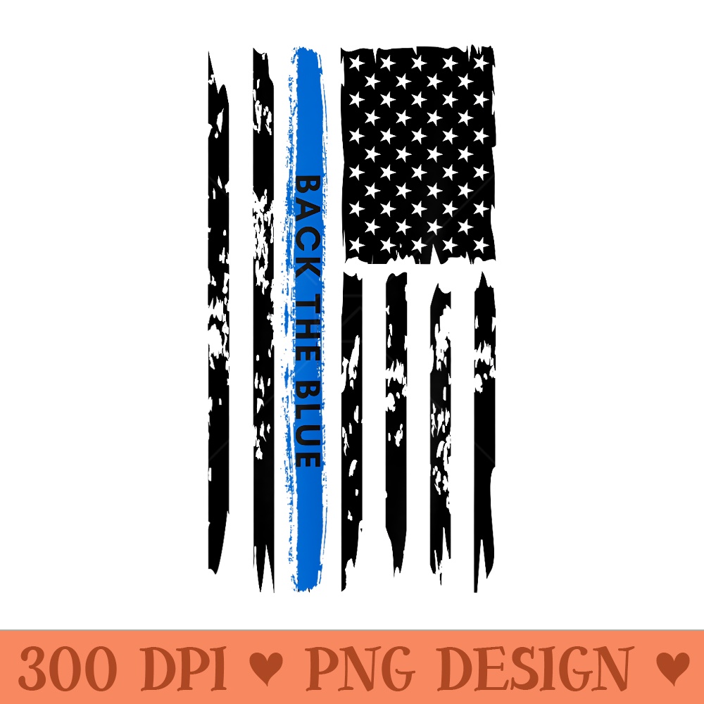 Back the Blue Thin Blue Line Distressed USA Flag - PNG downl | Inspire ...
