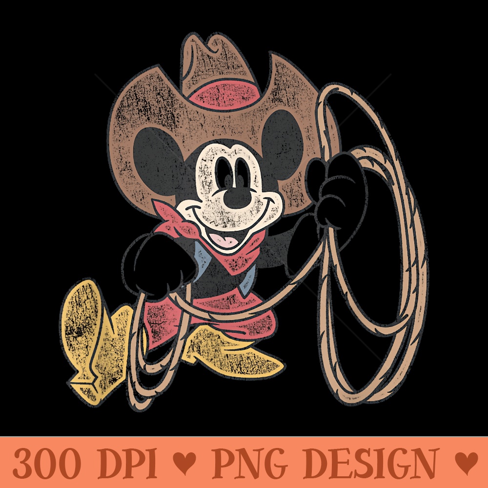 Disney Mickey And Friends Vintage Cowboy Western Mickey - Hi | Inspire ...