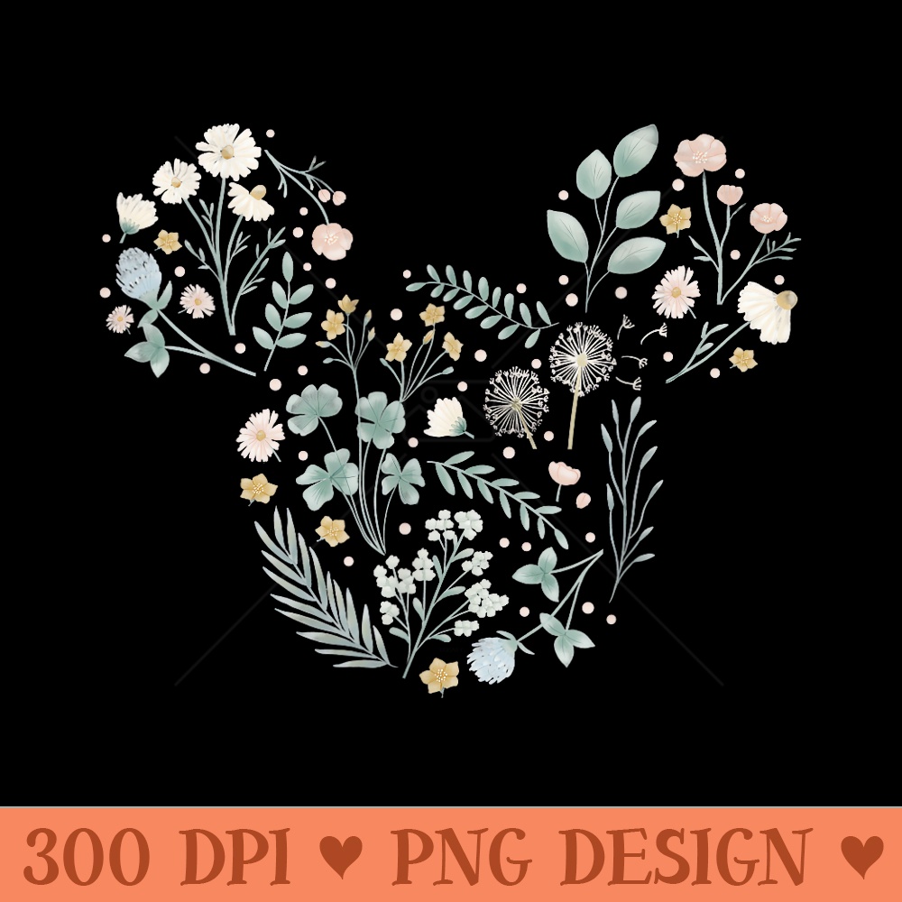Disney Mickey Mouse Icon Spring Flowers - PNG Templates | Inspire Uplift