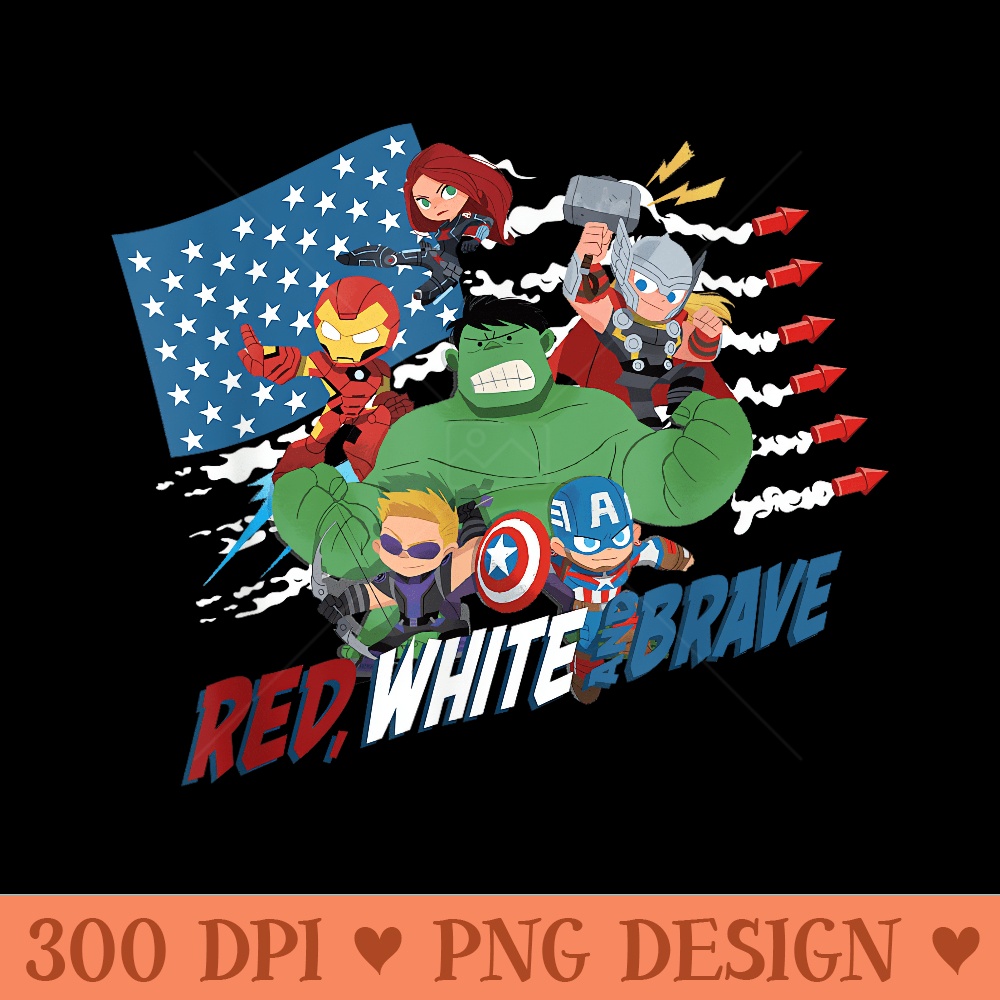 Marvel Avengers Kawaii Red White and Brave 4th of July - Rea | Inspire ...
