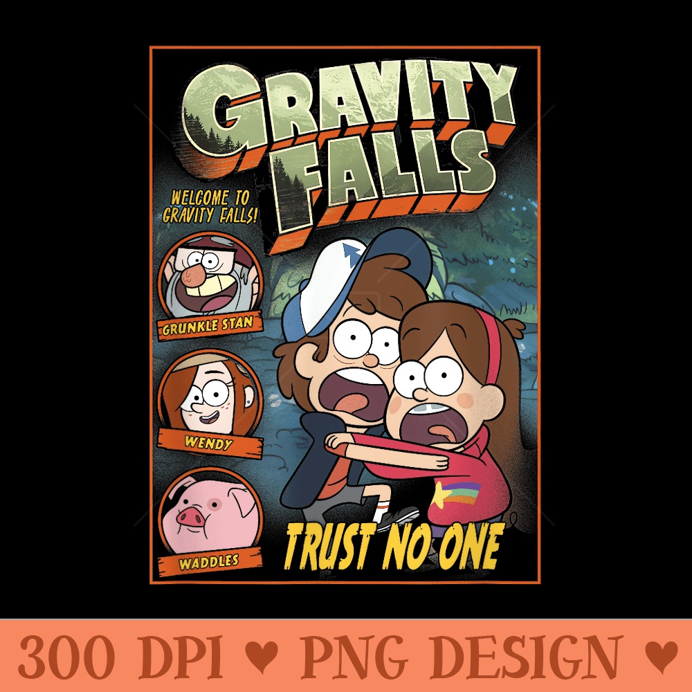 Disney Gravity Falls Trust No One Scared Dipper Mabel - Tran | Inspire ...