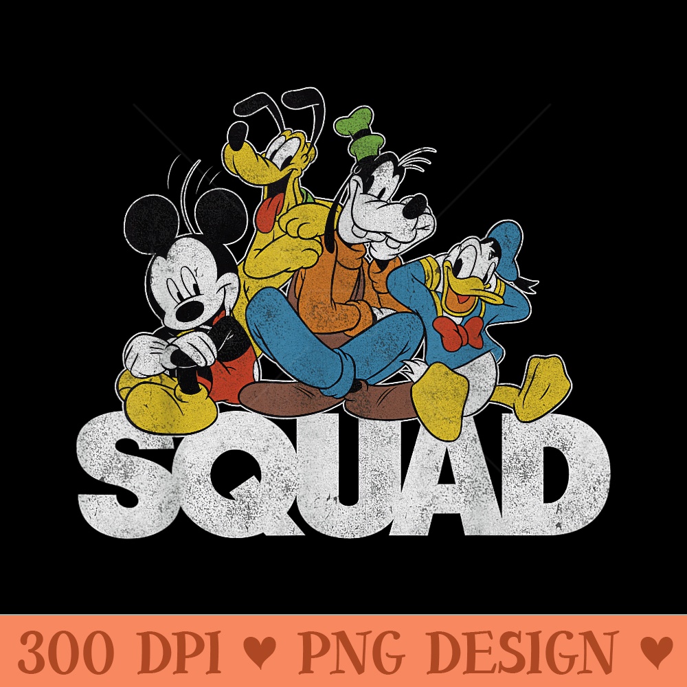 Classic Mickey Mouse Squad graphic - Exclusive PNG designs | Inspire Uplift