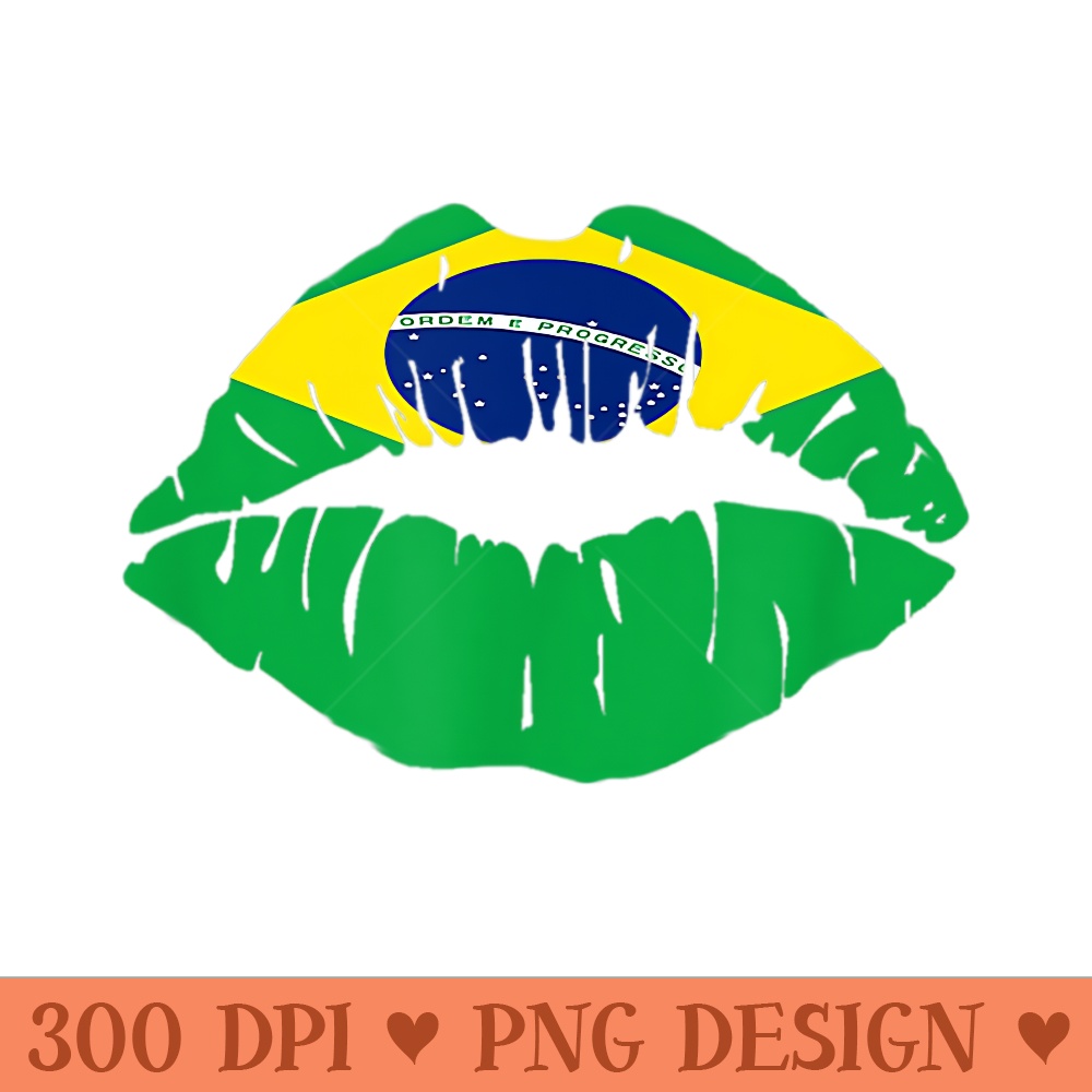 Brazil Flag Kiss Lips I Brazilian Sports Jersey Brazil - PNG | Inspire ...