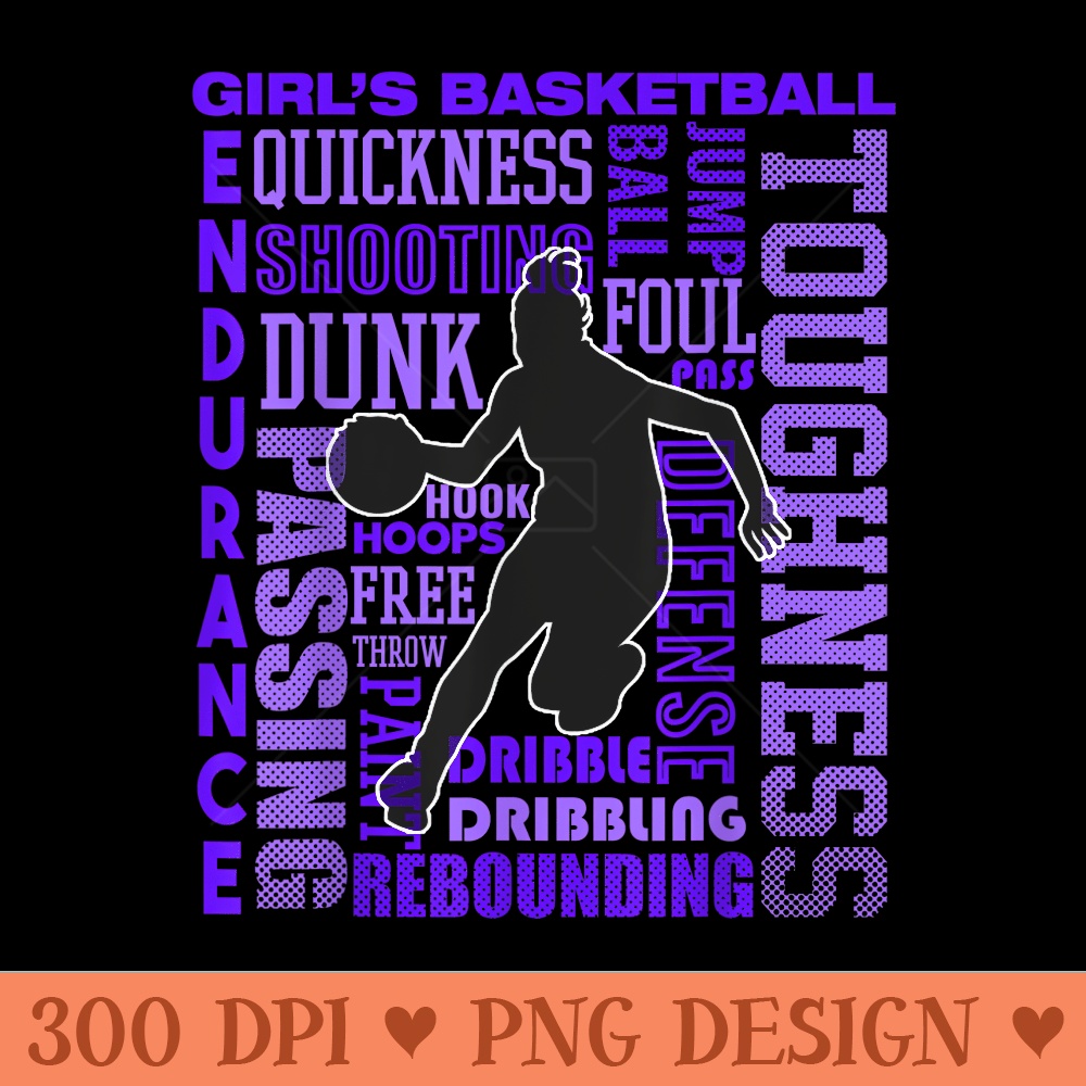 Girls Basketball Terms Passion Purple - High Resolution PNG | Inspire ...