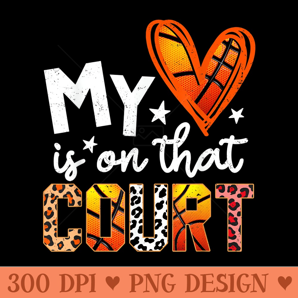 My Heart is On That Court Basketball Leopard Basketball Mom | Inspire ...