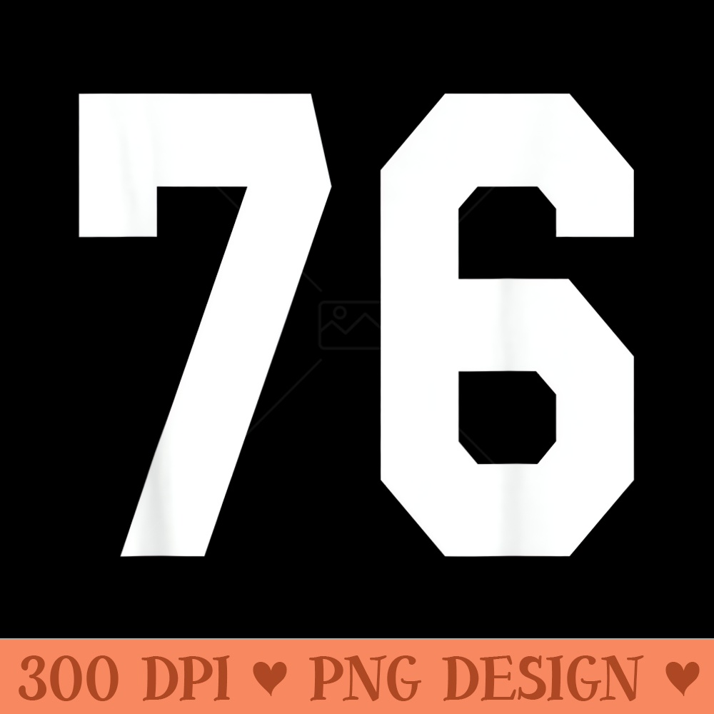 Number 76 Sports Jersey Front and Back Team Player - PNG cli | Inspire ...