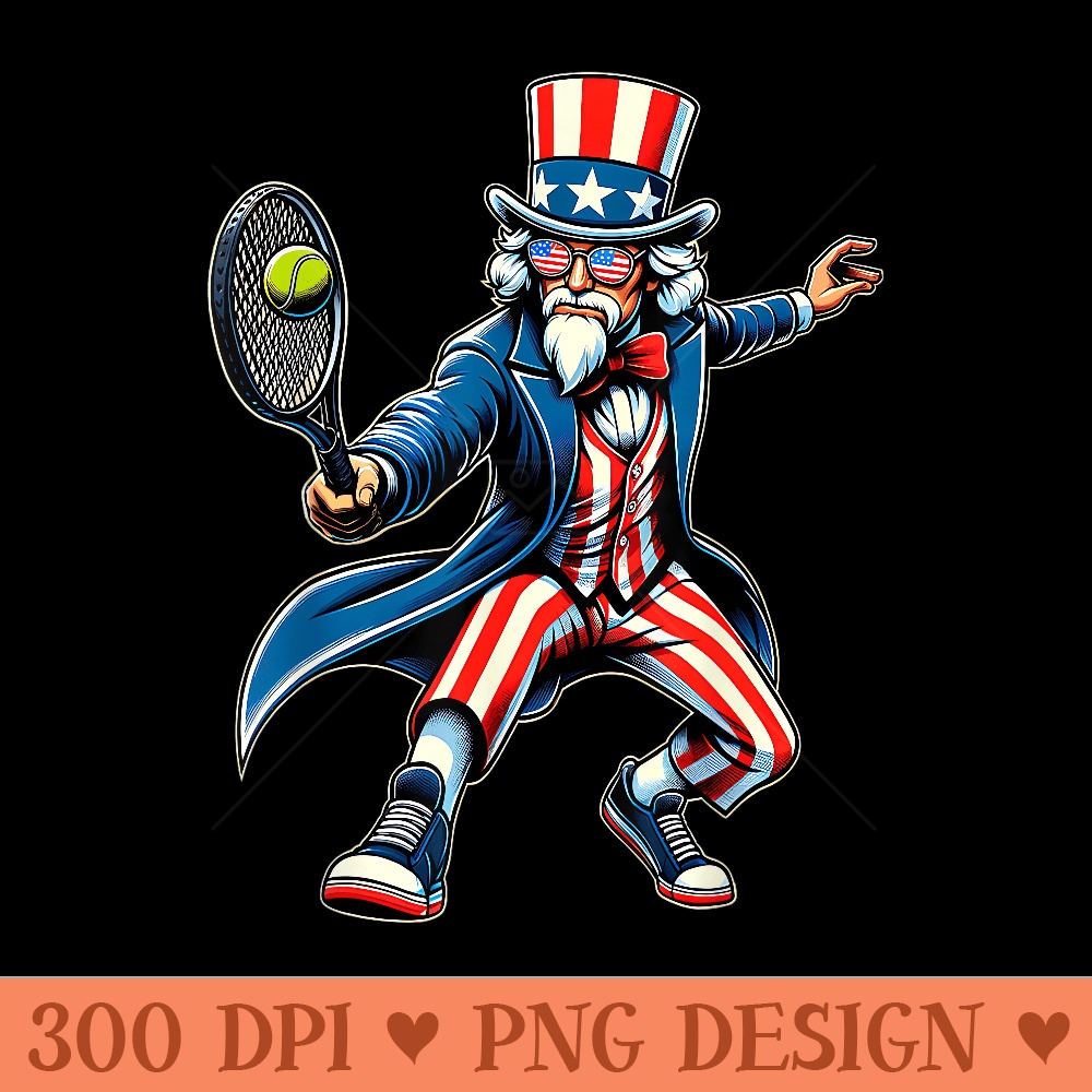 Patriotic Uncle Sam Tennis Player 4th of July Men - Ready To | Inspire ...