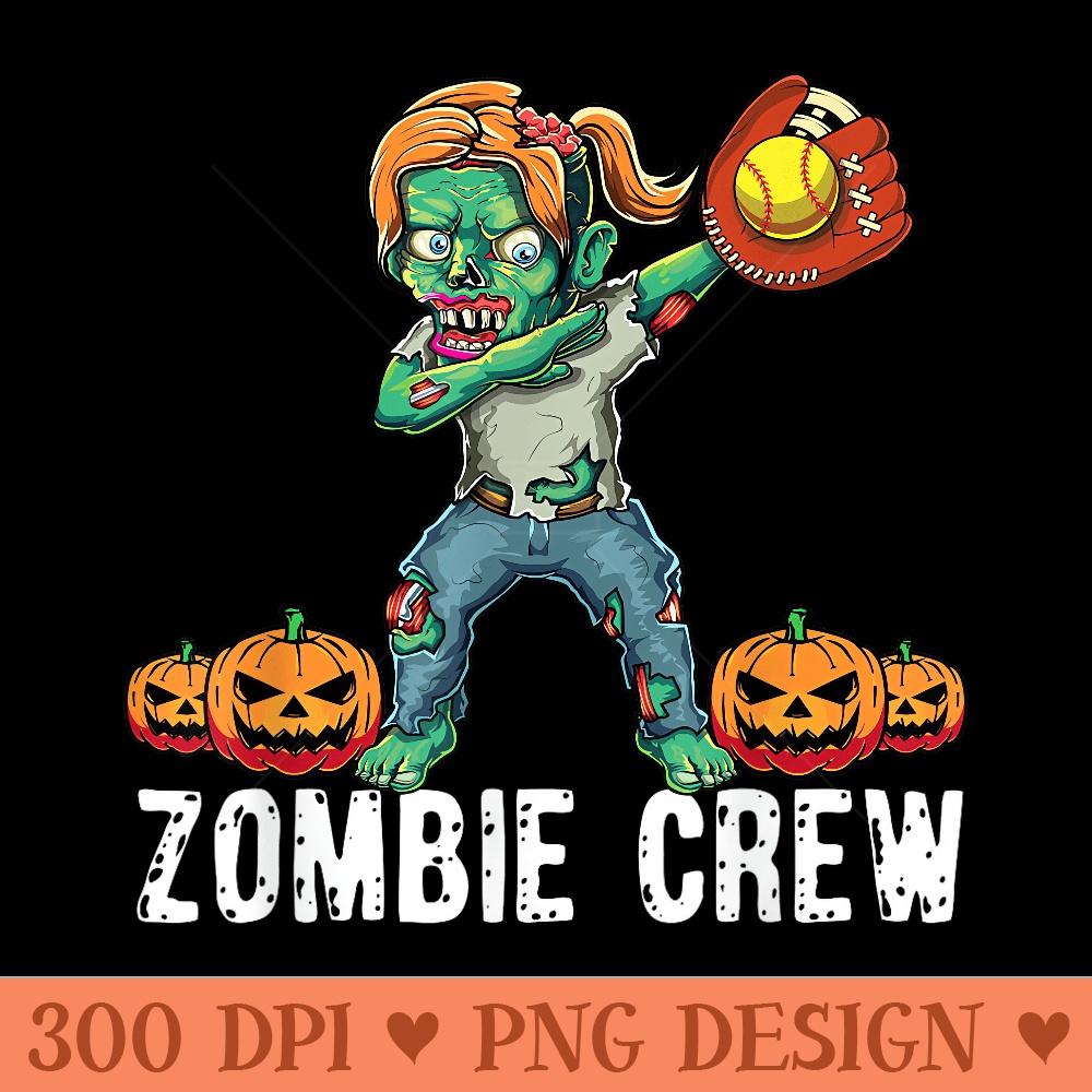 Female Zombie Crew Halloween Softball Team Girls Woman Scary | Inspire ...