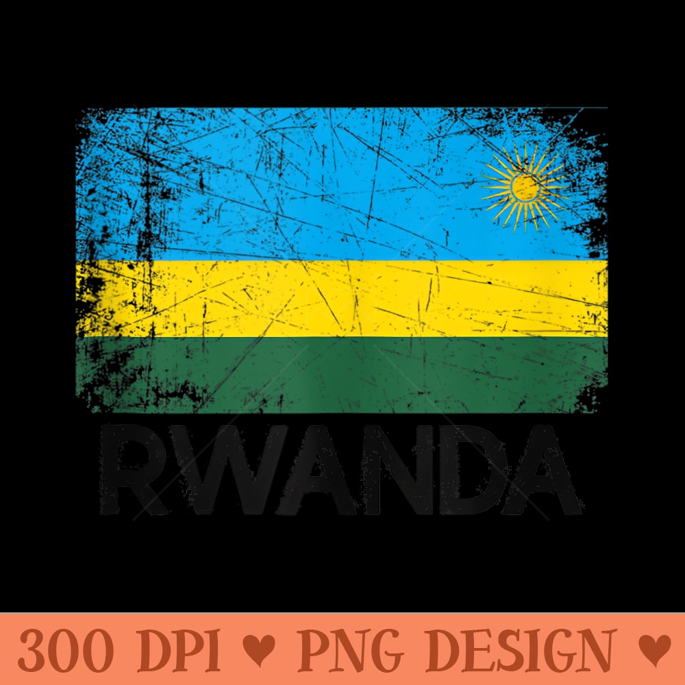 Rwandan Flag Vintage Made In Rwanda - PNG design downloads | Inspire Uplift