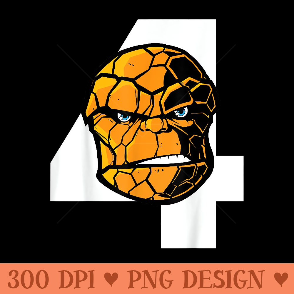Marvel Fantastic Four The Thing Big Face 4 Logo - PNG Art Fi | Inspire ...