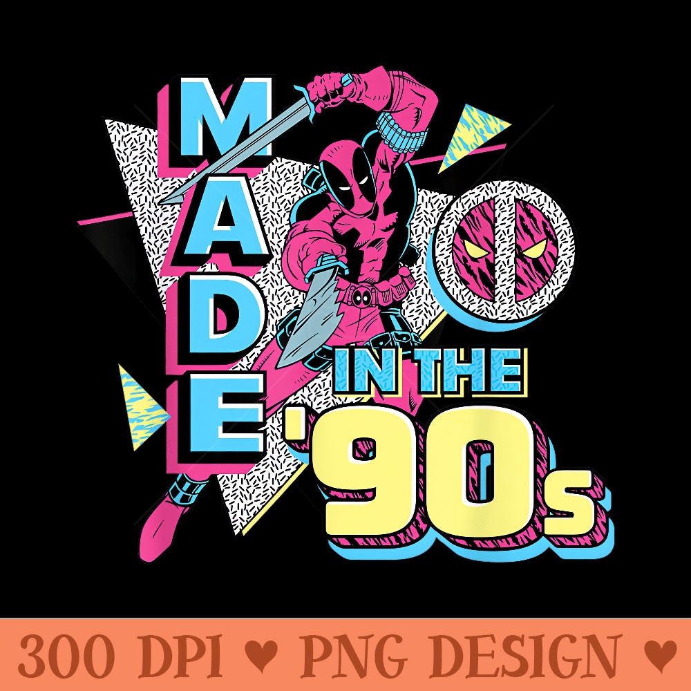 Marvel Deadpool Nerdy Thirty Made in the 90s Throwback - PNG | Inspire ...