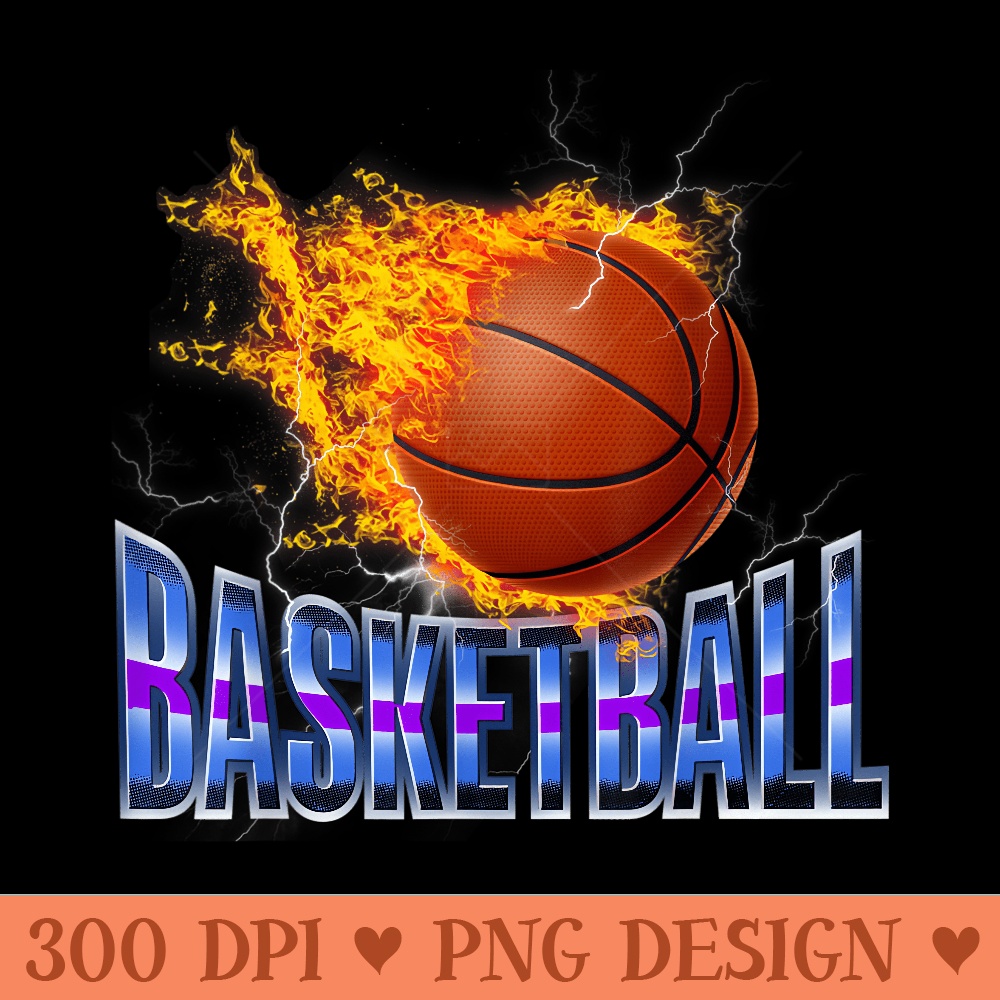 Basketball Basketball Hoop 90s Retro Vintage Flames Flashes | Inspire ...