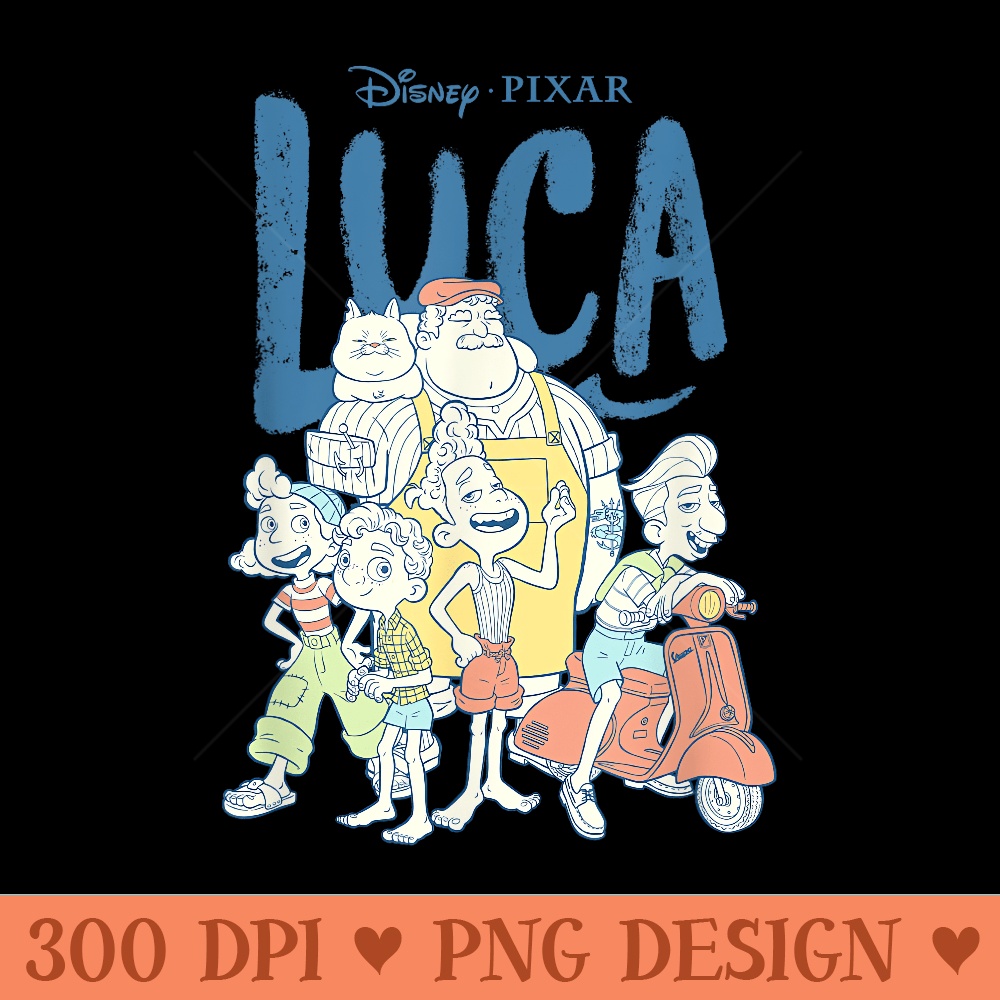 Disney Pixar Luca Group Shot Logo - PNG Templates | Inspire Uplift