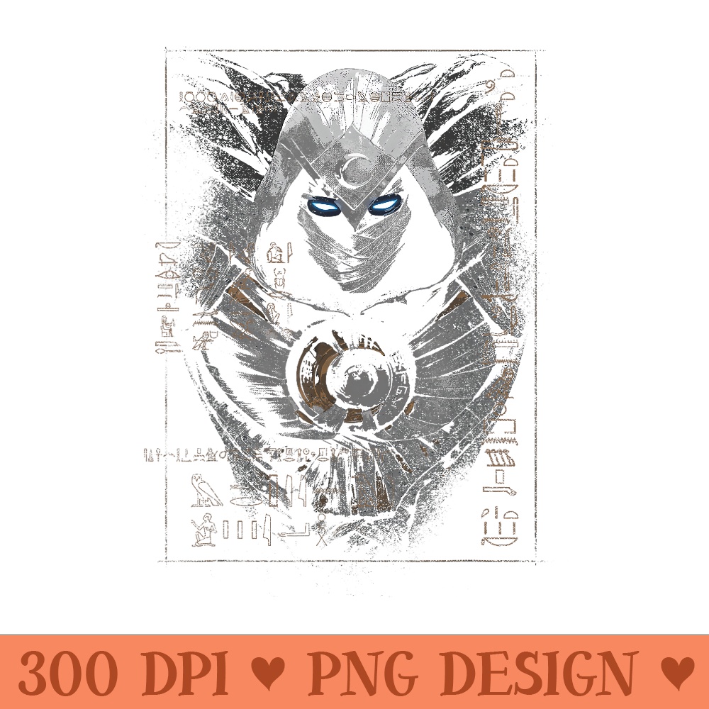 Marvel Moon Knight Glowing Eyes Egyptian Hieroglyphs - PNG T | Inspire ...