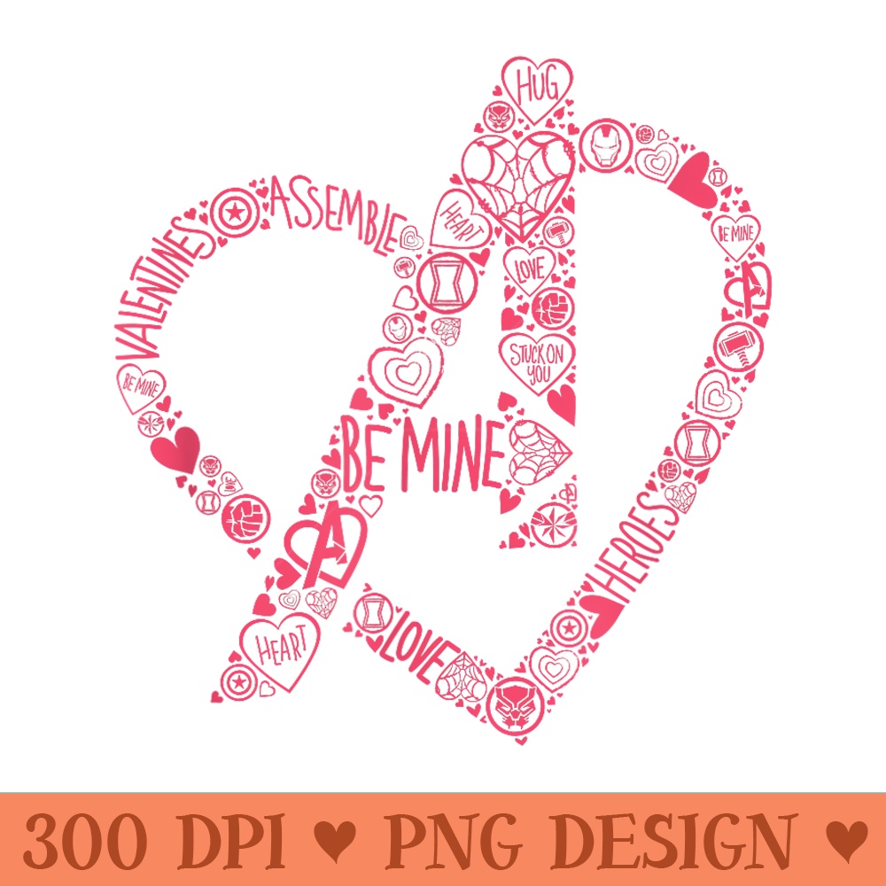 Marvel Avengers Heart Logo Valentines Day - High Quality PNG | Inspire ...