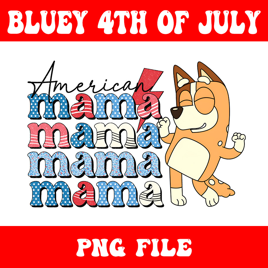 4th Of July Bluey PNG, Red White Bluey PNG, Bluey Flag PNG | Inspire Uplift