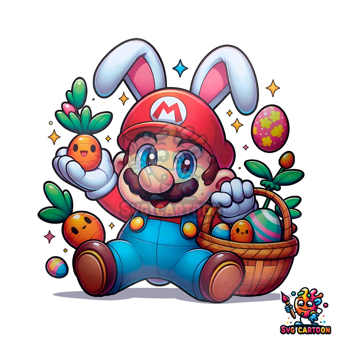 Funny Easter Super Mario Cartoon PNG | Inspire Uplift