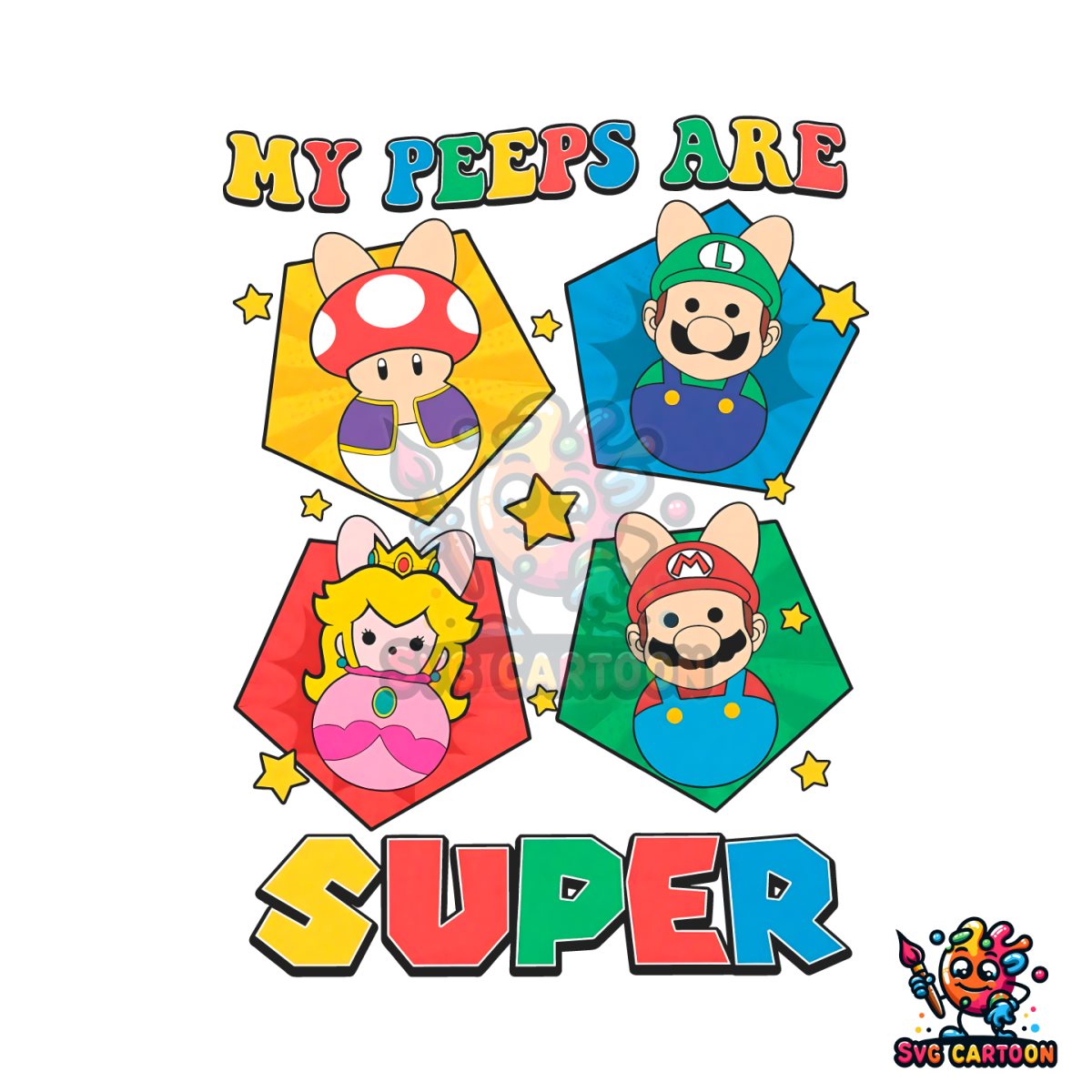 Funny Mario My Peeps Are Super PNG | Inspire Uplift