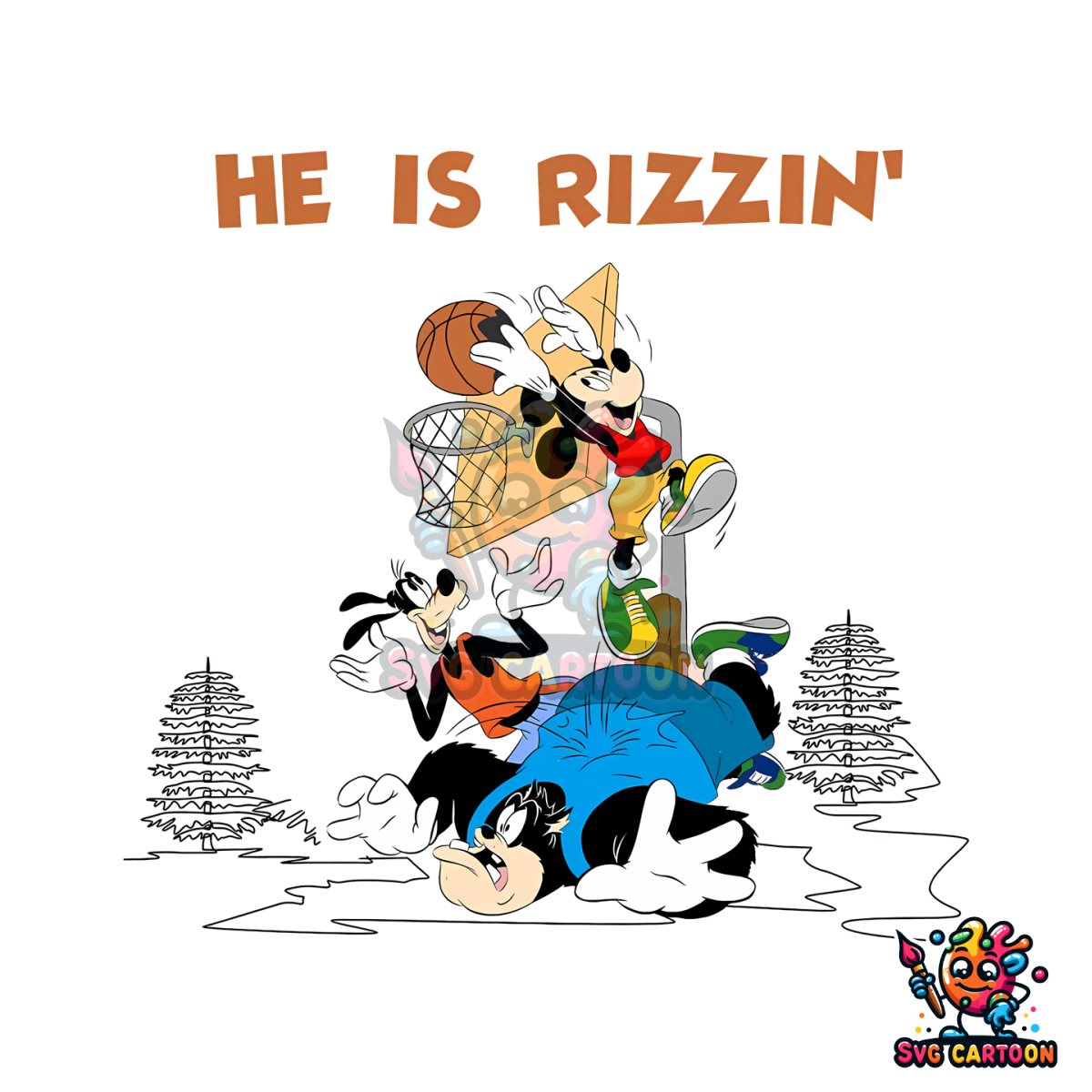 Mickey and Friends He Is Rizzin PNG | Inspire Uplift