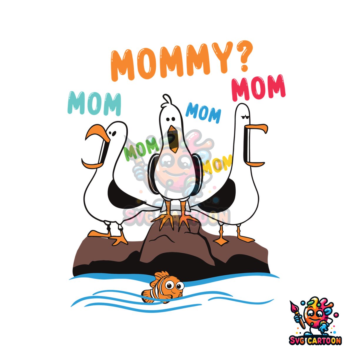 Disney Finding Nemo Seagull Mommy Mom SVG | Inspire Uplift