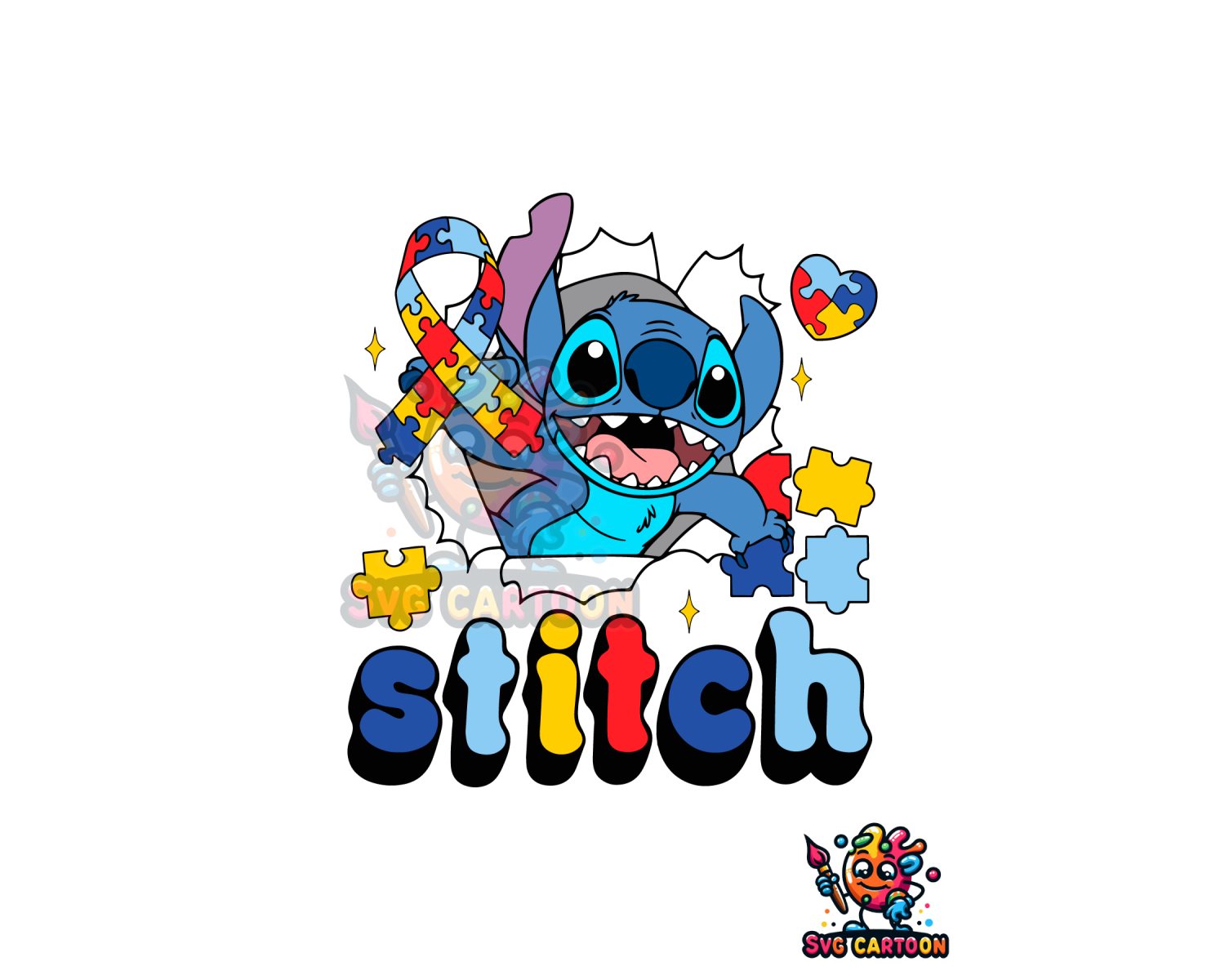 Stitch Autism Awareness Ribbon SVG | Inspire Uplift